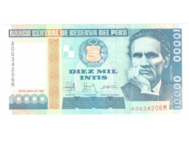 Peru 10000 .Intis 1988  UNC