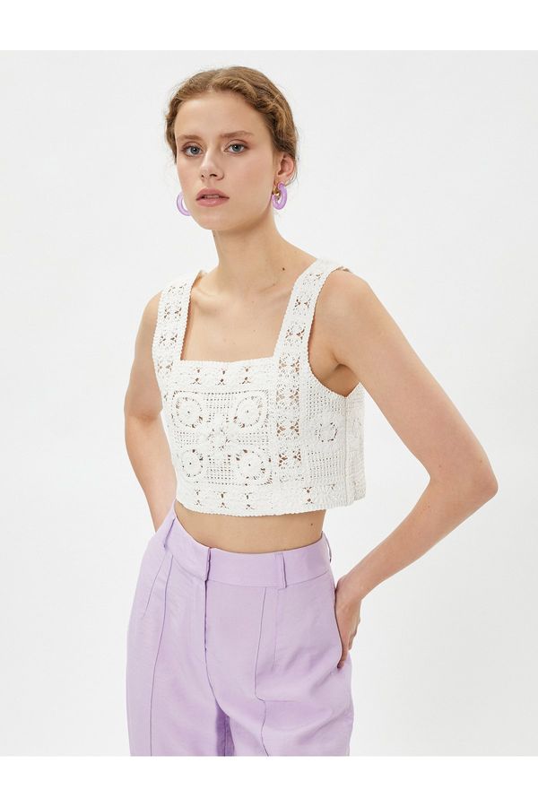 KOTON TUBA ÜNSAL X COTTON - CROCHET CROP UNDERSHIRT