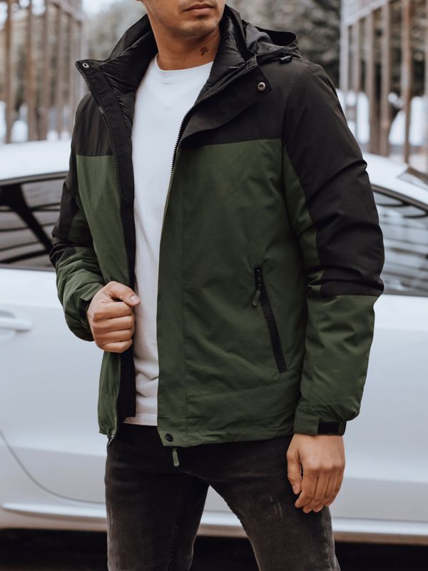 MEN'S WINTER JACKET WITH HOOD GREEN DSTREET