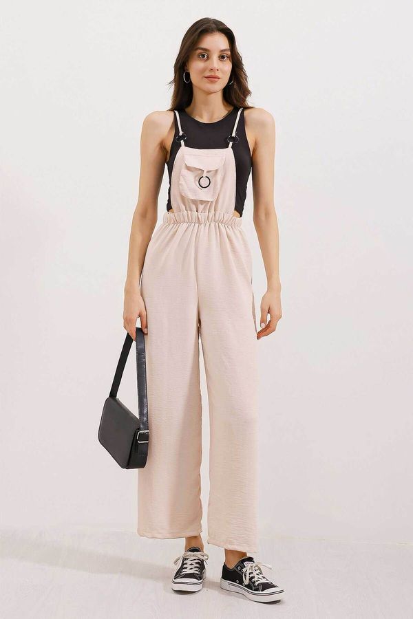 BIGDART 7023 STRAP JUMPSUIT - BEIGE