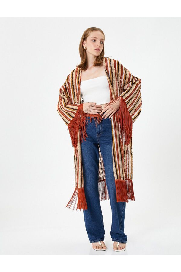KOTON TASSEL DETAILED ETHNIC LOOK OVERSIZE KIMONO