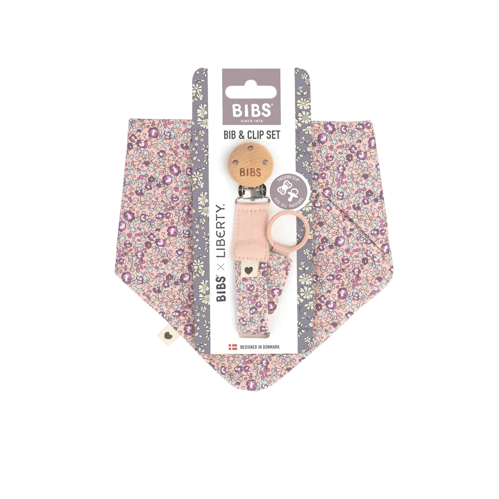 BIBS x Liberty set portikla i lančić Eloise Blush