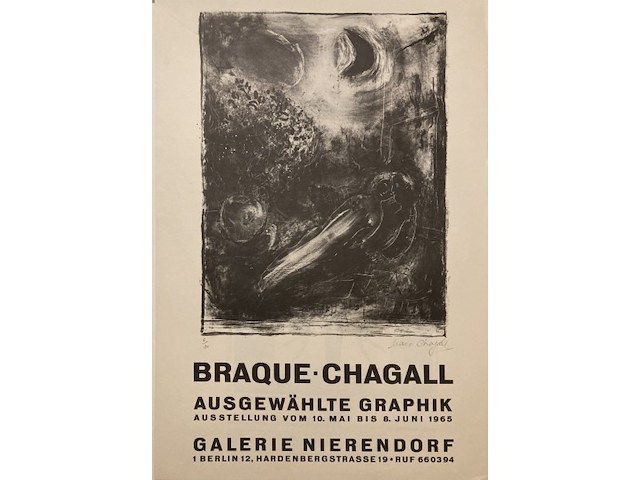 Braque-Chagall, lito-plakat, Berlin 1965