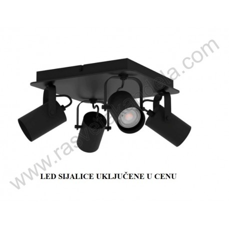 Spot lampa 4xGU10 HUESCA-4 crna