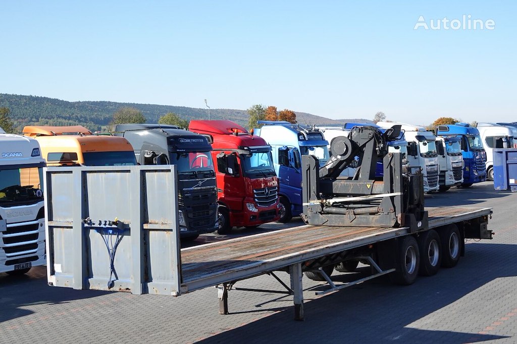 Samro NACZEPA PLATFORMA / + HDS HIAB R 150 F3 - WYSÓW : 8 METRÓW poluprikolica platforma