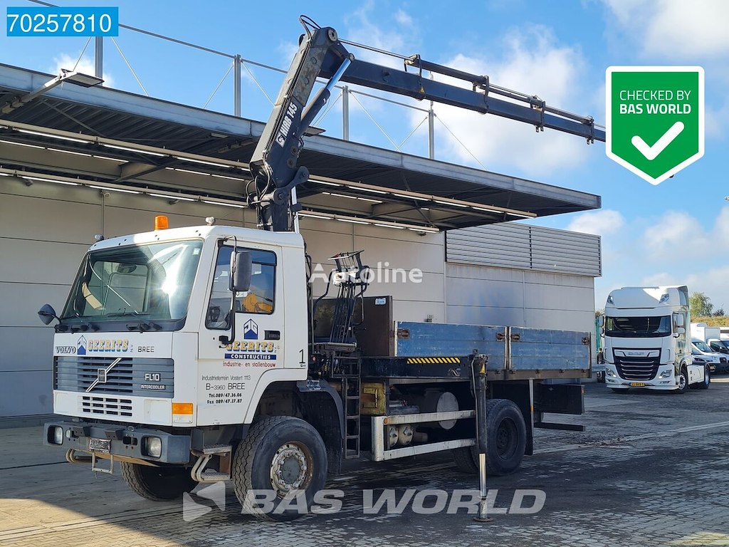 Volvo FL 10 4X4 4x4 Manual Big-Axle Steelsuspension Hiab 145-5 kamion s ravnom platformom