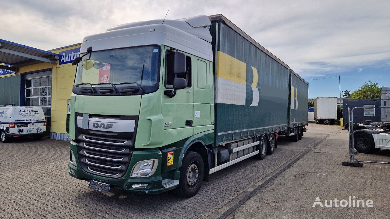 DAF XF460 kamion sa klizna zavesa cerada + prikolica sa kliznom ceradom