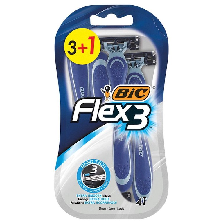 Bic brijač muški flex3 classic blister 3+1 kom bic