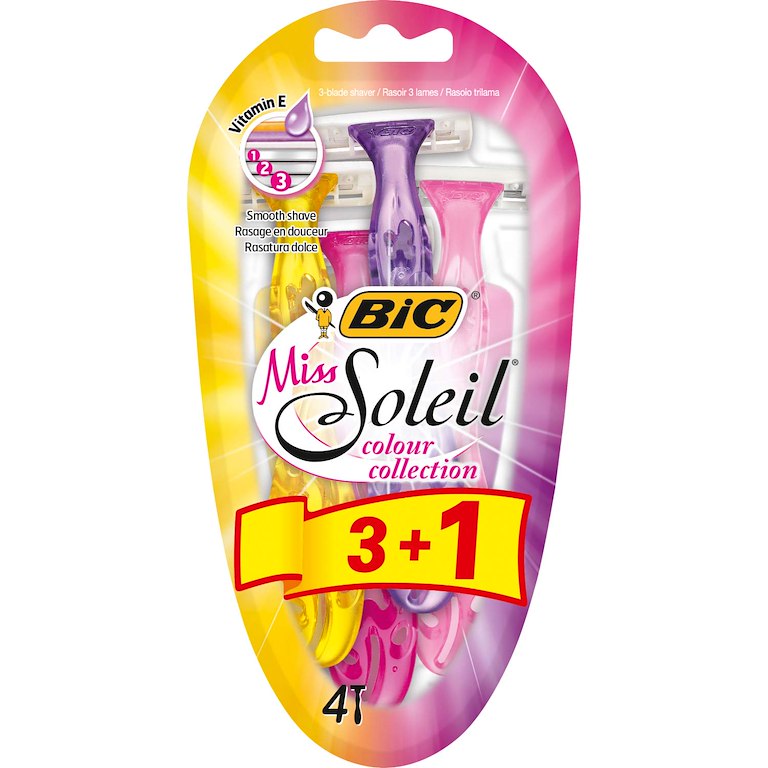 Bic brijač ženski miss soleil color coll 3+1 kom bic