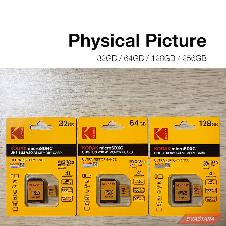 Original Micro SDXC memorija Kodak 64GB + adapter