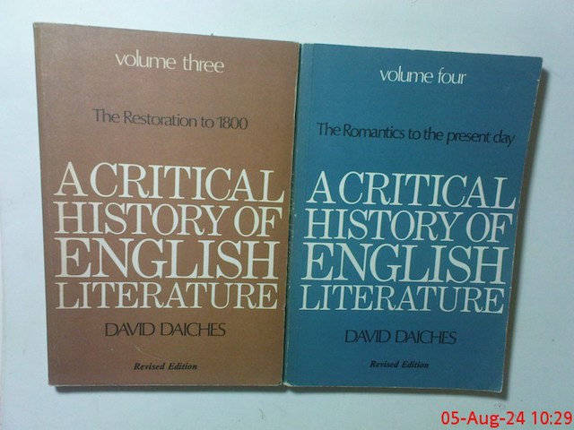 DAVID DAICHES - A CRITICAL HISTORY OF ENGLICH LITERATUR