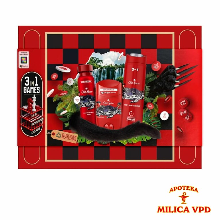 Old Spice dezodorans 150ml + stik 50ml+ šampon/kupka 400ml