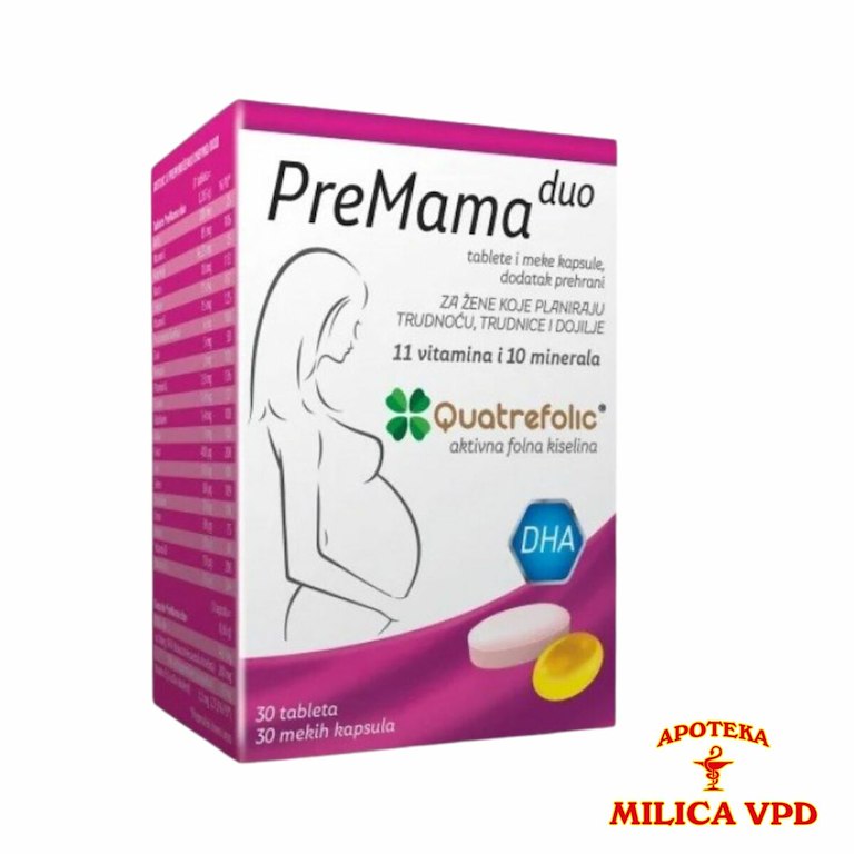 Premama Duo Active + 30 kapsula + 30 tableta