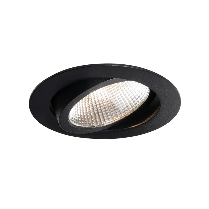 Ugradno reflektorsko svetlo crno 9,5 cm uključujući LED 1300lm prigušivo IP23 - Gaius