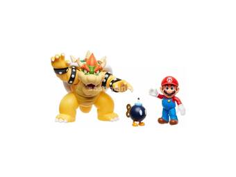 Action Figure World Of Nintendo - Super Mario - Mario Vs. Bowser Lava Battle (3-pack)