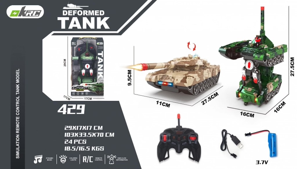 TRANSFORMERS TENK 1:18 R/C USB 429