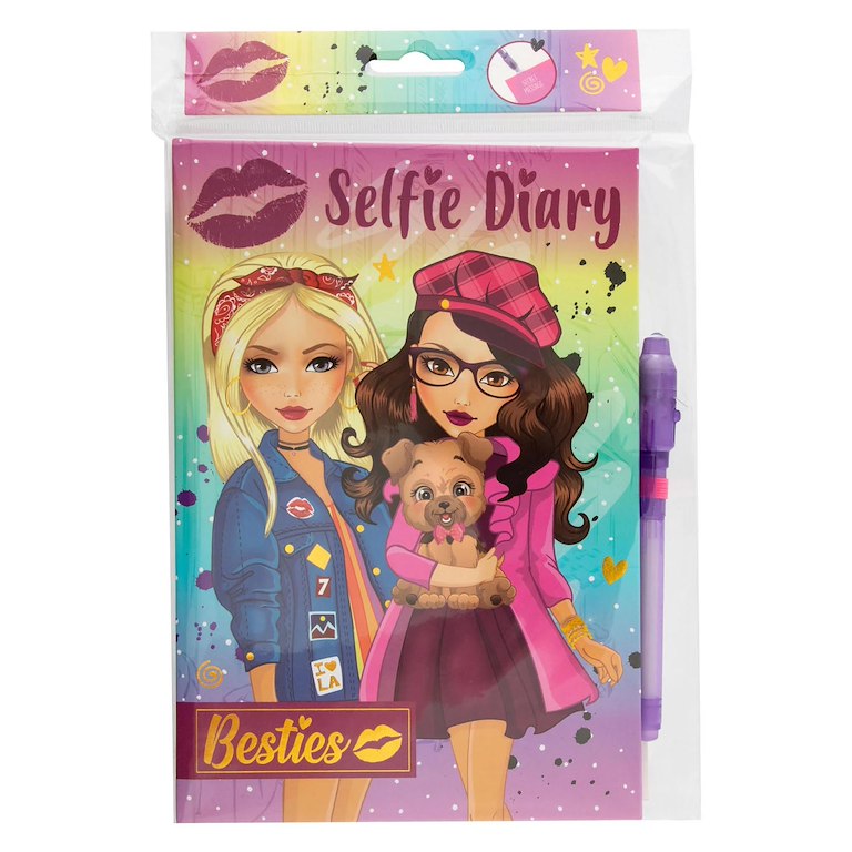 BESTIES SELFIE DNEVNIK 21X15 CM (50 STR) I MAGICNA OLOVKA 140009