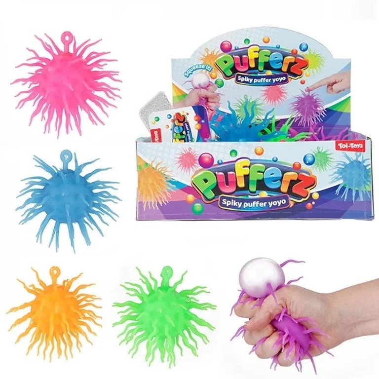 PUFFERZ CUPAVA LOPTA SPIKEY 12CM 40GR 6ASS CENA ZA 1 KOM