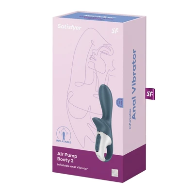 Analni vibrator na naduvavanje sa aplikacijom sivi