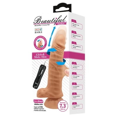 Realistični vibro dildo sa kožicom 18cm