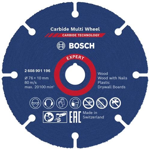 Bosch rezna ploča Carbide Multi Wheel 76 x 10mm, pakovanje 1 komad, EXPERT 2608901196