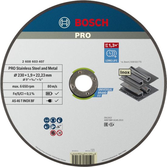 Bosch PRO Stainless Steel and Metal rezna ploča 230x1.9 mm AS 46 T INOX BF ravna (2608603407)