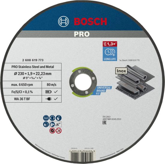 Bosch PRO Stainless Steel and Metal rezna ploča 230x1.9 mm WA 36T BF ravna (2608619773)
