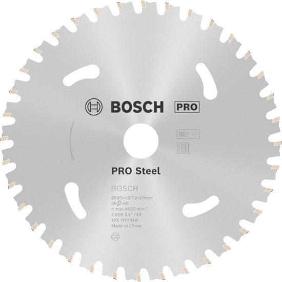 Bosch PRO Steel list za akumulatorsku kružnu testeru 160x1.6x20 mm 36z HB max 4.600 o/min (2608837749)