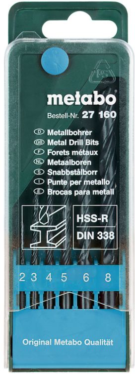 Set HSS-R burgija za metal 2-8mm; 6-delni, Metabo (627160000)