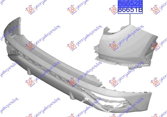 KRAJ ZADNJEG BRANIKA (O) Desna str. HYUNDAI TUCSON (2020-) (OEM: 86657-N7000, 86657N7000)