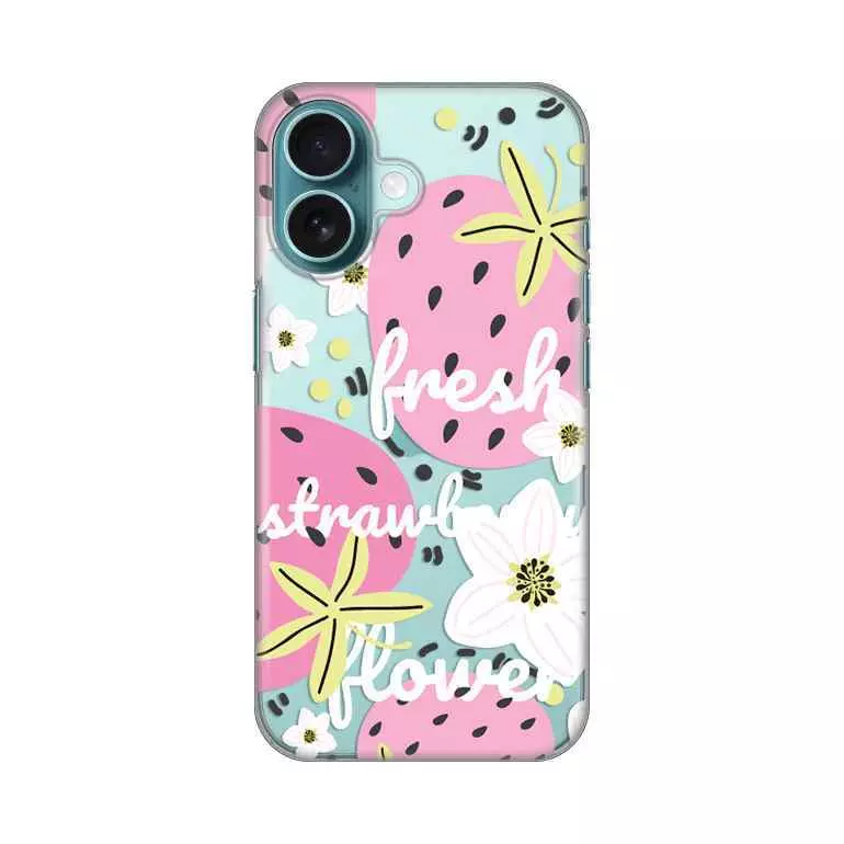 Maska silikon Print za iPhone 16 6.1 Fresh Pink