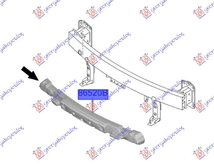 APSORBER PREDNJEG BRANIKA (O) HYUNDAI KONA (2020-2023) (OEM: 86520-J9CA0, 86520J9CA0)