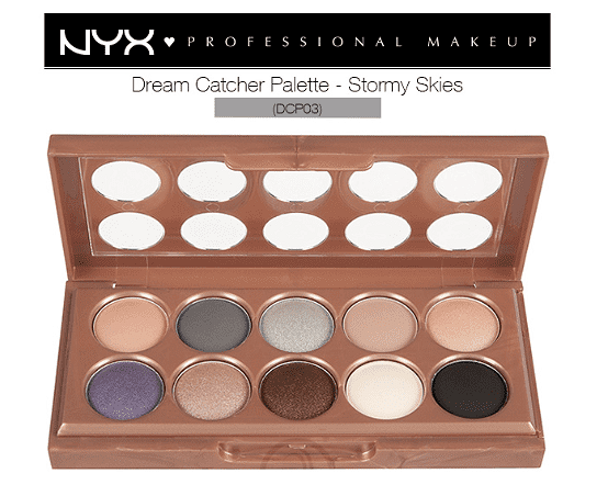 NYX Dream Catcher Eye Shadow Palette Stormy Skies10 Shades