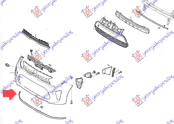 SPOJLER PREDNJEG BRANIKA (O) KIA PICANTO (2017-) (OEM: 86591-G6000, 86591G6000)