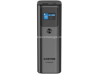 CANYON power bank PB-2010 TFT 27000 mAh 97.2Wh PD140W QC 3.0 Dark Grey