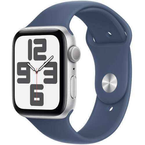 APPLE Watch SE2 v3 GPS 44mm Silver Alu Case with Denim Sport Band - S/M mxeq3qv/a