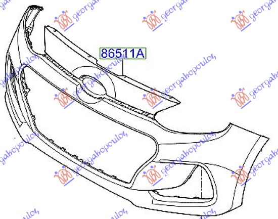 PREDNJI BRANIK PM (O) HYUNDAI i10 (2013-2016) (OEM: 86511-B9000, 86511B9000)