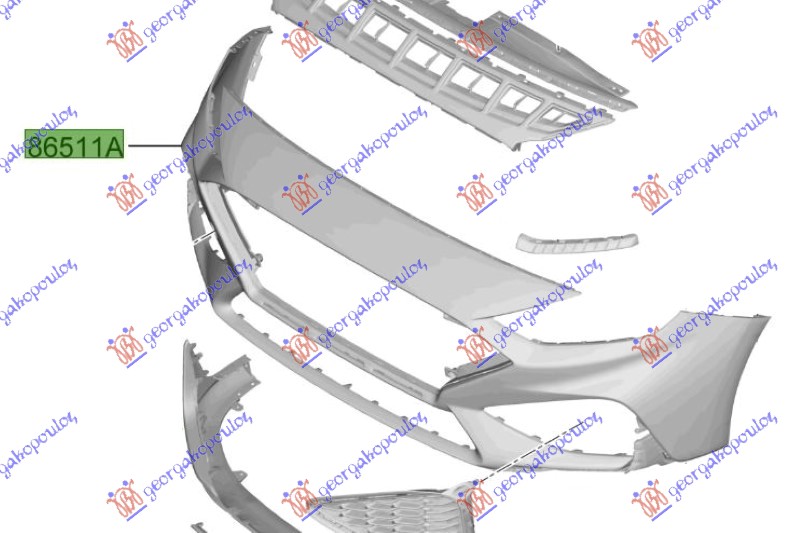 PREDNJI BRANIK (N-LINE) (O) HYUNDAI i30 HATCHBACK (2020-) (OEM: 86511-G4DA0, 86511G4DA0)