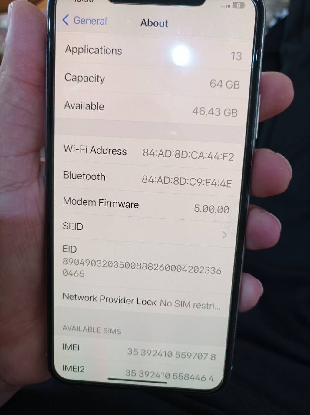 Apple iPhone iPhone 11 Pro Max, 64 GB, Bela, Face ID