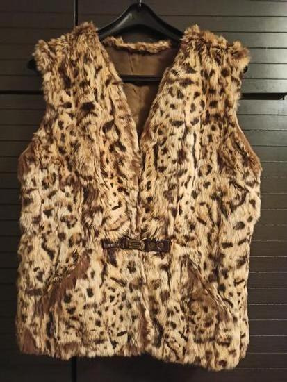 Leopard prsluk prirodno krzno S/M