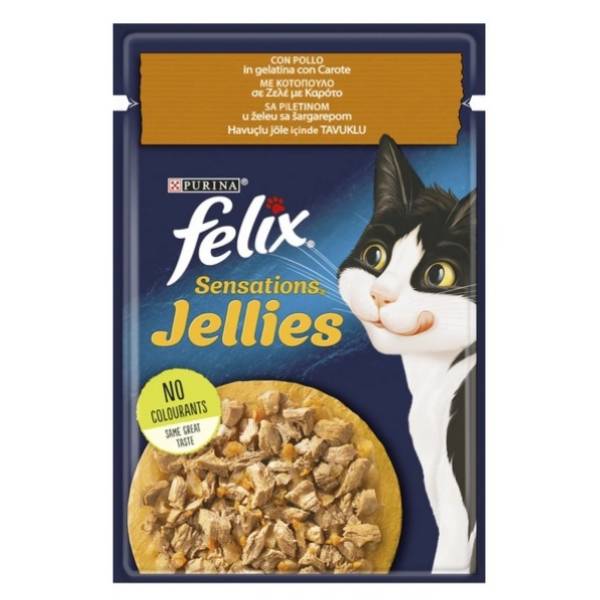 Felix Sensations u želeu za mace 85g piletina i šargarepa