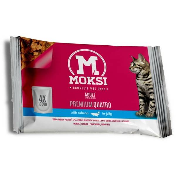 Moksi sos za mace 4x100g – losos u želeu