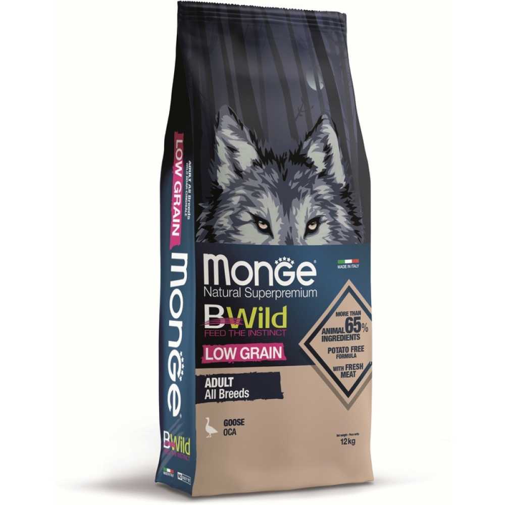 Monge BWild hrana za pse Low grain - guska 12kg