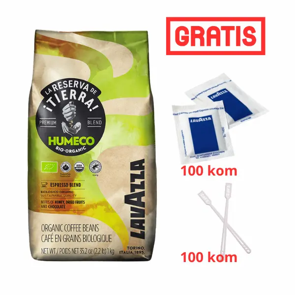 Lavazza Humeco Bio Premium 1kg – GRATIS Šećer + Kašičice