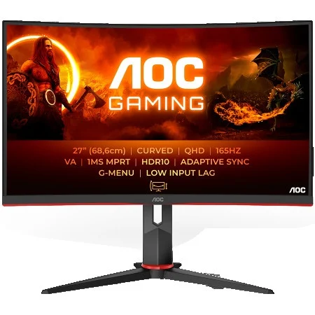 AOC CQ27G2S 27" Gaming Curved LED 144Hz QHD Black-Red Monitor ( CQ27G2S/BK )