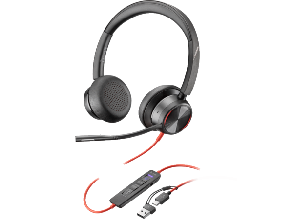 HP Slušalice Poly Blackwire 8225 Stereo MS Teams Cert USB-C Headset + USB-CA Adapter crna (8X225AA)