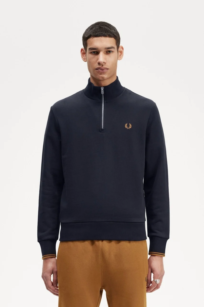 FRED PERRY HALF ZIP DUKS NAVYDC