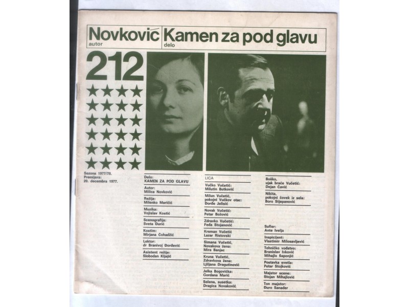 NOVKOVIĆ - KAMEN ZA POD GLAVU - PROGRAM