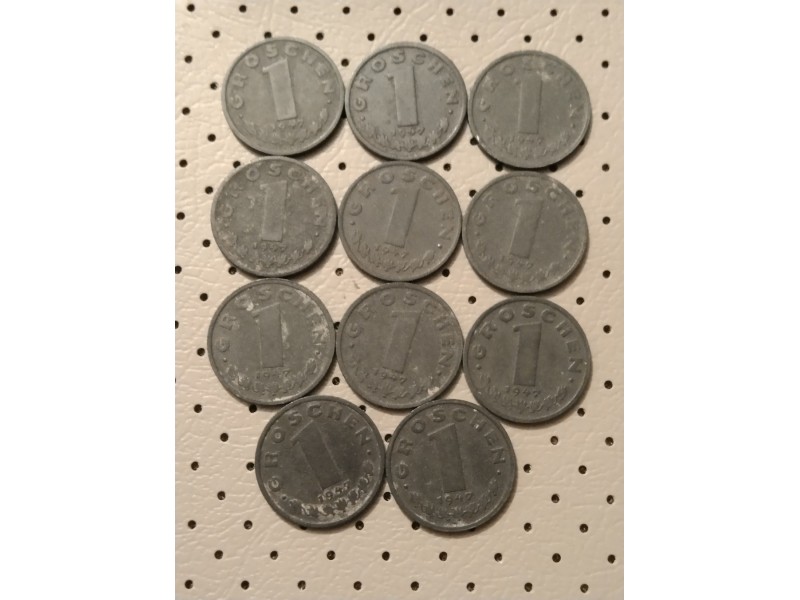 1 groš 1947 austrija 11 komada