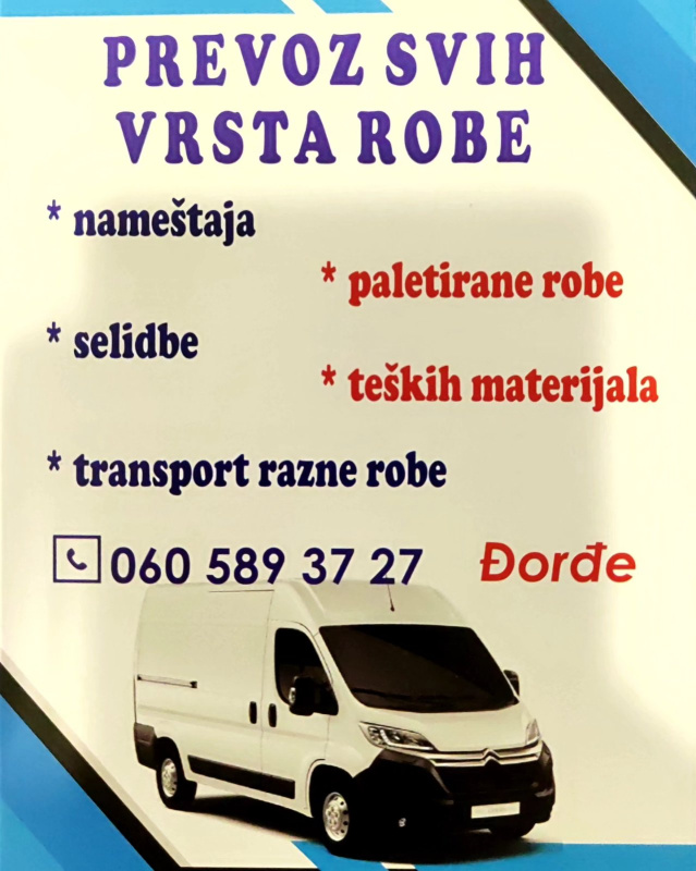 Prevoz svih vrsta robe
klikdooglasa.com asks for your consent to use your personal data to:
Manage your data
Confirm our vendors